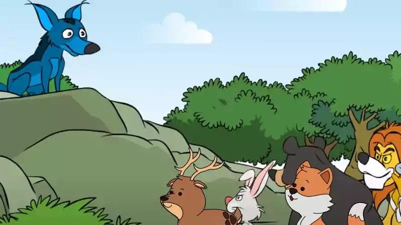 The Blue Jackal Story | Panchatantra Story for UKG class